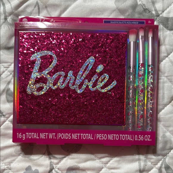 Barbie | Makeup | Barbie Pink Glitter Shadow Palette With Brushes ...